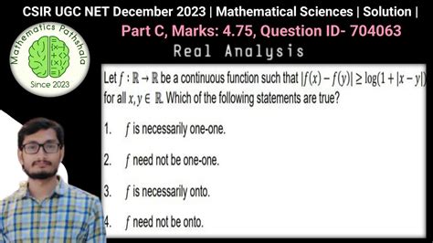 Csir Ugc Net December 2023 Mathematical Sciences Real Analysis