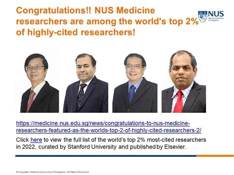 Nus Nusmedicine Highlycitedreseachers Highlycited2023 Dinesh