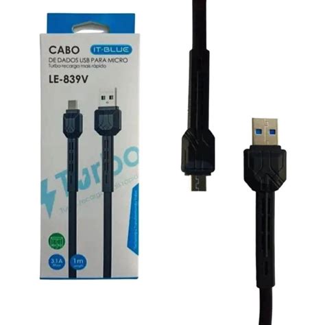 Cabo It Blue De Dados Usb Para Micro A Metros Turbo V Shopee Brasil