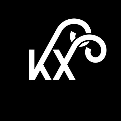 Diseño Del Logotipo De La Letra Kx Sobre Fondo Negro Concepto De