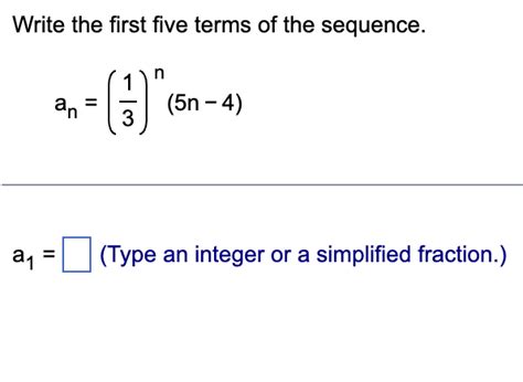 Write The First Five Terms Of The Sequence An StudyX