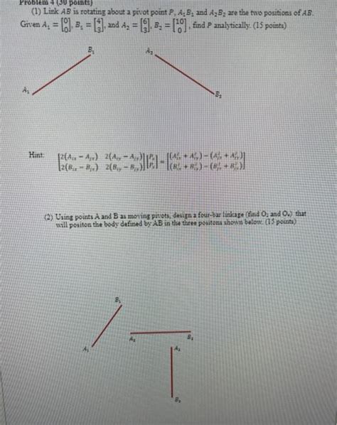 solved problem 30 points 1 link ab is rotating about a