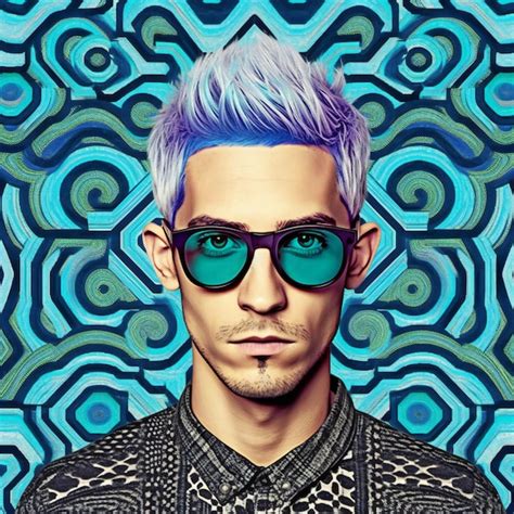 Premium Photo Portrait Of A Handsome Young Man With Colorful Hair And