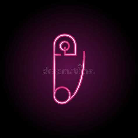 Diaper Pin Neon Icon Simple Thin Line Outline Vector Of Maternity