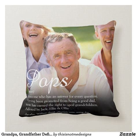 Grandpa Grandfather Definition Script Photo Throw Pillow Zazzle Worlds Best Dad Fathers