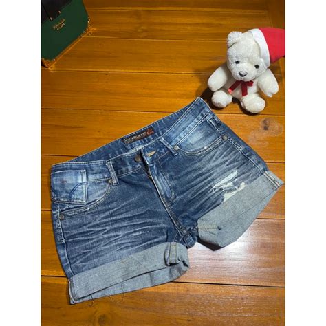 เกงเกงยีนขาสั้นแต่งขาดที่ขาหน่อยๆ Size 30 Shopee Thailand