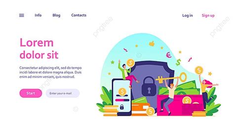 돈을 보호하는 행복한 사람들 격리 된 평면 벡터 일러스트 레이 션 템플릿 Psd 다운로드 디자인 자료 다운로드