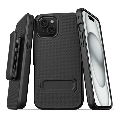 Cbus Iphone 15 Plus Case Holster Phone Case With Belt Clip For Iphone 15 Plus Black