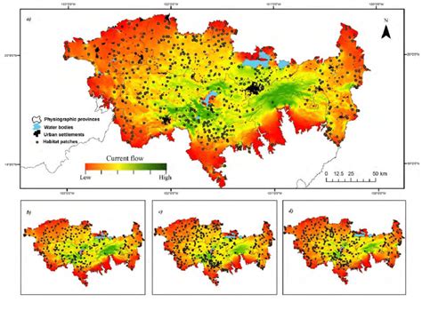 Maps Of Current Flow Based On Circuit Theory The Model Can Be Download Scientific Diagram
