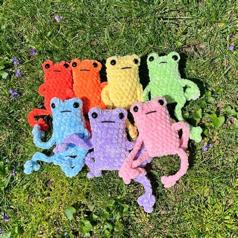 Leggy Frog Crochet Plush Mini Frog Cute Derpy Frogs Etsy
