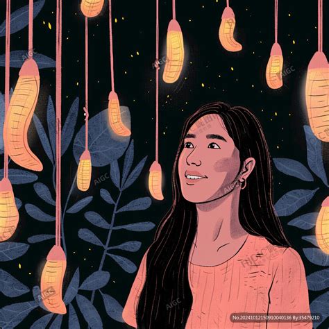 Ai创作图花灯下的美女 莲花灯女孩 女孩花灯 人物情绪插画 灯女孩 少女海报插画 提灯笼的少女 星空女孩插画 微笑女生女孩插画 韩国女性失量插画 治愈插画设计 放烟花的少女 女孩插画封面插画