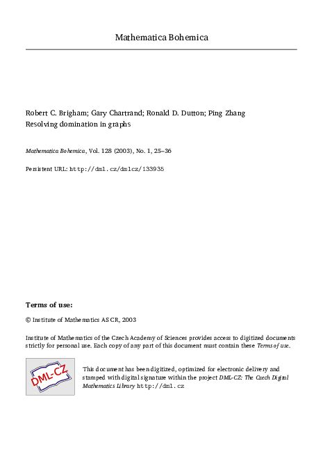 Pdf Resolvability In Graphs And The Metric Dimension Of A Graph