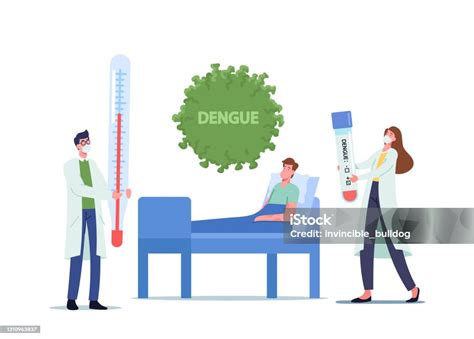 건강 관리 개념 병원 부 챔버에 누워 뎅기열 환자 문자 치료 적용 간호사에 대한 스톡 벡터 아트 및 기타 이미지 간호사 개념 건강 진단 Istock