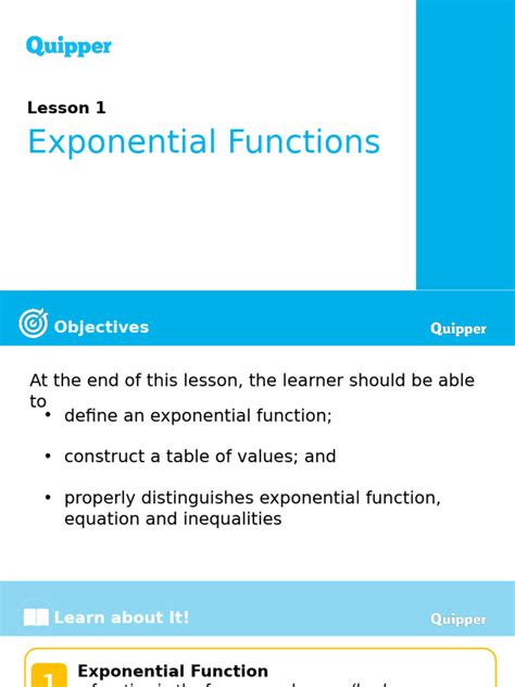 exponential functions pdf