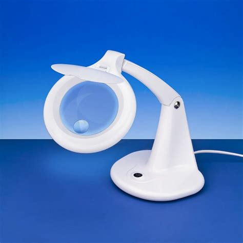 Compact Fluorescent Magnifier Table Lamp (Gloss White ...