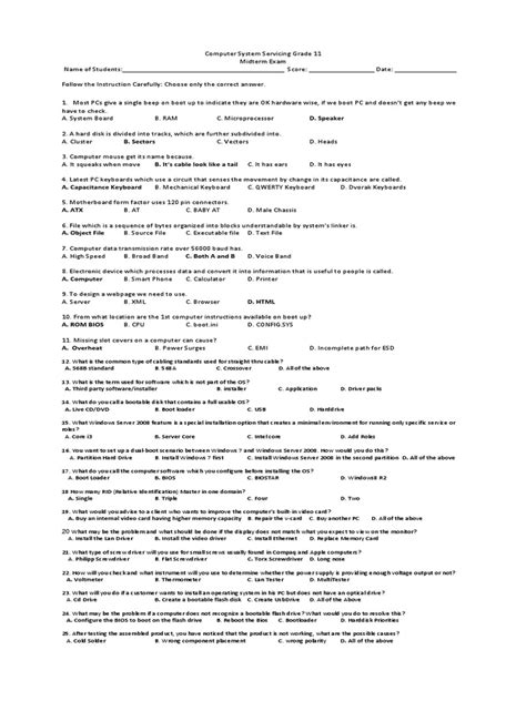 Css Grade 11 Midterm Pdf Booting Personal Computers