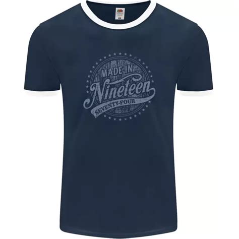 DÉlavÉ 50th Anniversaire Fabriqué En 1974 Hommes Ringer Eur 1698