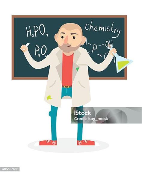 평편 재미있는 화학 Teacher 벡터 일러스트 및 벡터 미친 과학자에 대한 스톡 벡터 아트 및 기타 이미지 미친 과학자
