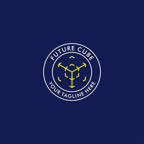 미래 큐브 로고 벡터 프리미엄 벡터