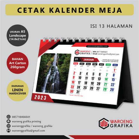 Jual Cetak Kalender Meja Kalender Duduk HARDCOVER 13 Halaman 300