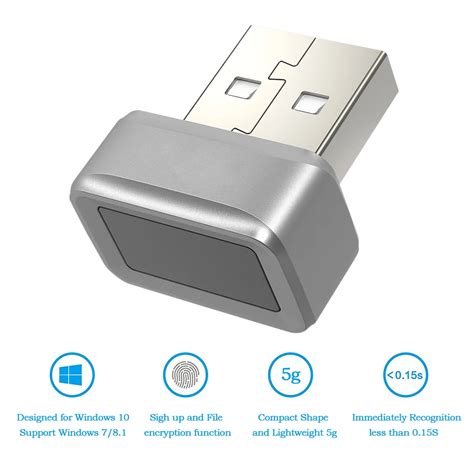 Usb Fingerprint Key Reader Fido U2f Biometric Fingerprint Scanner Windows Hello Anti Spoofing