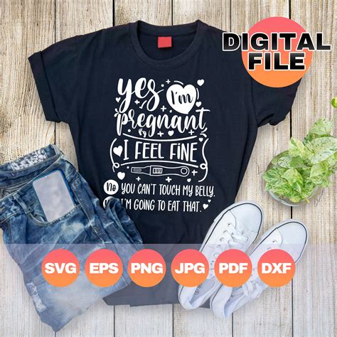 Yes Im Pregnant Svg Pregnancy Announcement Svg Funny Etsy