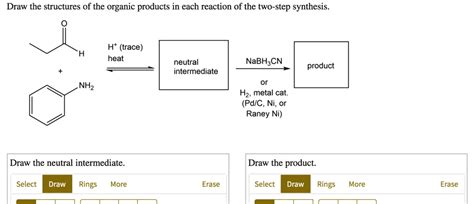 Draw The Intermediate And Final Organic Structures In The Following Two Step Reaction