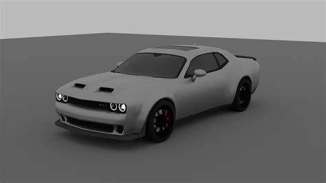 Low Poly 2018 Dodge Challenger Srt Hellcat Free 3d Model By Tyuris99