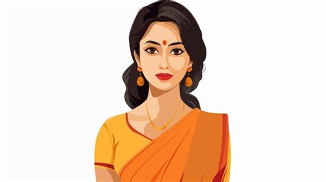 Elegant Indian Business Woman In Sari Flat Vector Illustration Premium Ai Generated Vector