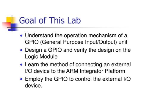 Ppt External Io Control Using The Gpio Unit To Control The External Io Devices Powerpoint