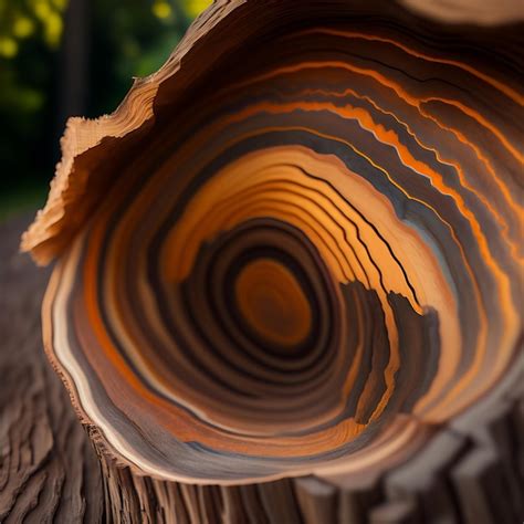 Premium AI Image Closeup Of A Cross Section Old Grey Tree Trunk With Annual Ring And Crack Of