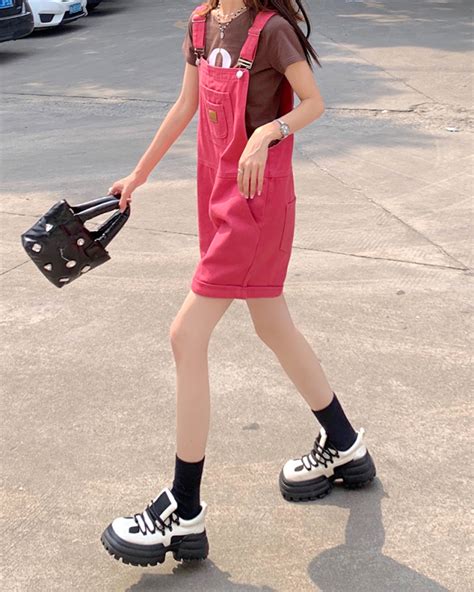 리콩 캐주얼 멜빵 반바지