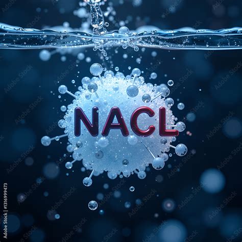 Create An Image Of A Salt Molecule Nacl Dissociating In Water