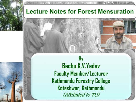 Pdf Lecture Notes For Forest Mensuration