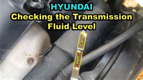 Hyundai Checking The Transmission Fluid Level Youtube