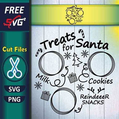 Treats For Santa Svg Free Santa Cookie Tray Svg Free