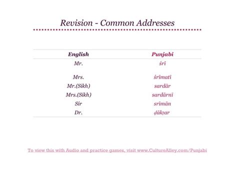 Basic Punjabi Lesson 2 Common Useful Phrases And Grammar Ppt