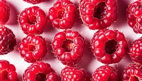 Tasty Red Raspberry Top View Premium Ai Generated Image