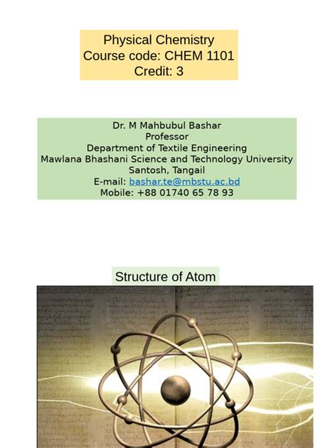 Atomic Structure Lecture 1 Pdf Nature Physical Sciences