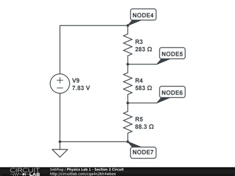 Physics Lab 1 Section 3 Circuit CircuitLab