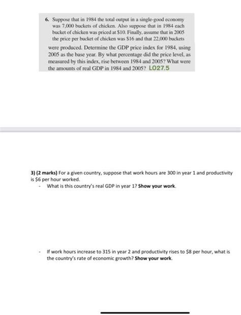 Solved 6 Suppose That In 1984 The Total Output In A Chegg Com