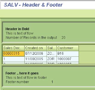 SALV Table 5 Add Header Top Of Page Footer End Of Page ABAP