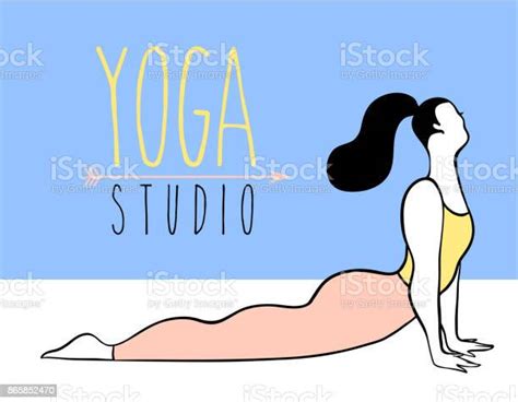 스파 센터 또는 요가 스튜디오를 위한 그래픽 디자인 요소 템플릿 요가 포즈 소녀입니다 벡터 일러스트 레이 션 건강한 생활방식에 대한 스톡 벡터 아트 및 기타 이미지 Istock