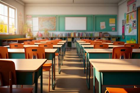 Interior Of Classroom Empty Education Concept Stock Illustration