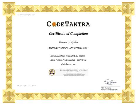 Python Codetantra Programming Certification Techskills Rajani