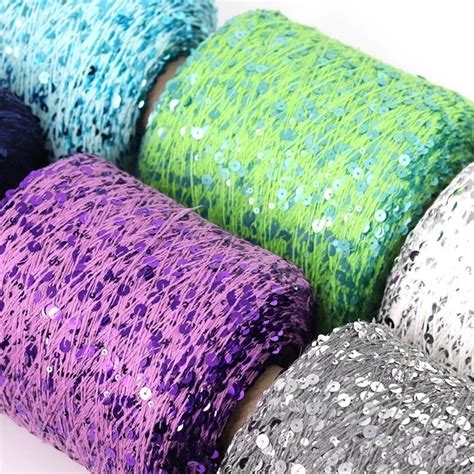 50g Sequin Yarn Cotton Yarn 6mm 3mm Sequins Hand Knitting Yarn