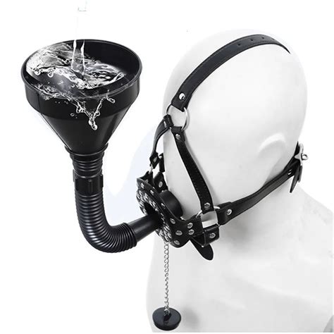 Pu Leather Open Mouth Mask With Gag Hood For Bdsm Bondage Games Adult