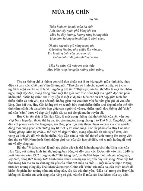 MÙA H CHÍN - NLVH T 1 | PDF