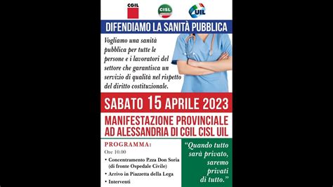 Manifestazione A Difesa Della Sanità Pubblica Alessandria 15 Aprile