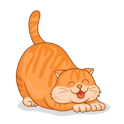 Premium Vector Hand Drawn Fat Cat Cartoon Illustration